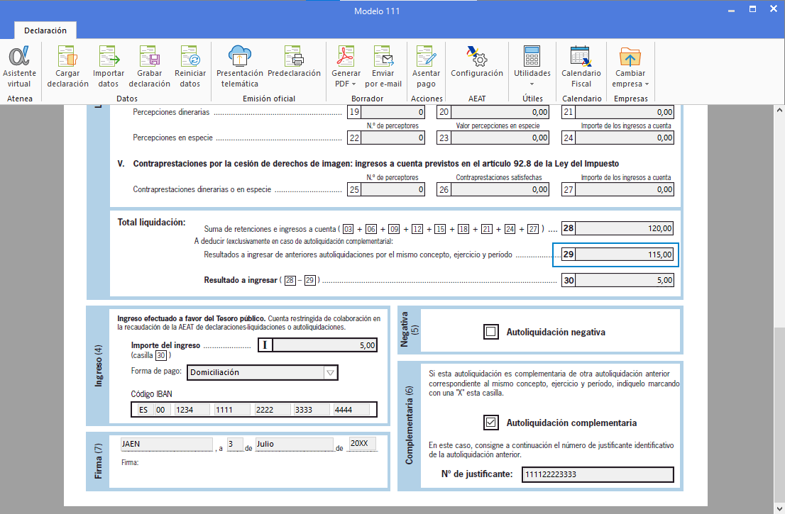 C1883 - ¿Cómo genero una declaración complementaria del modelo 111? – Software DELSOL