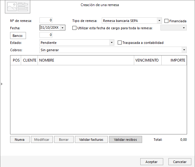 F2215 - ¿Cómo incluir un recibo en una remesa? – Software Delsol