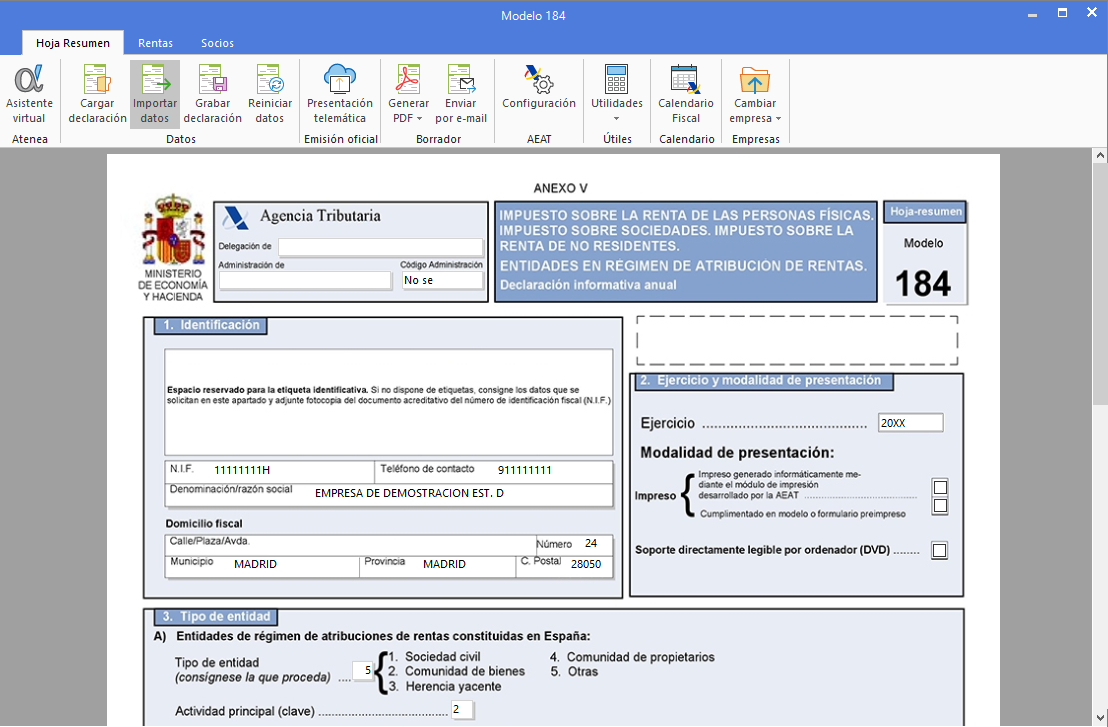 E626 - ¿Cómo emito certificado de retenciones del modelo 184 de actividades económicas y capital ...