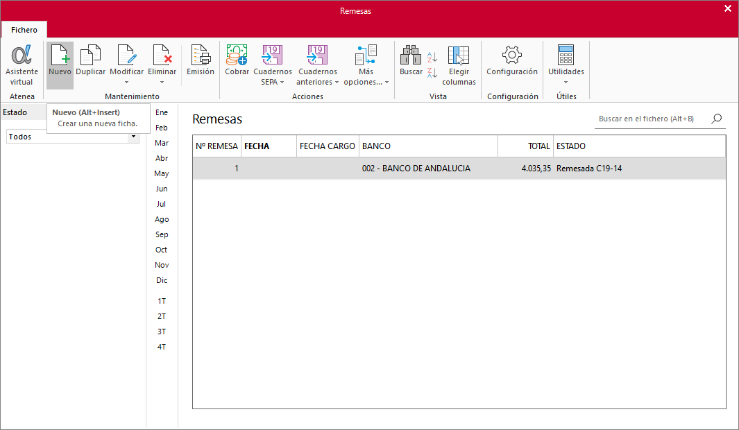 F2215 - ¿Cómo incluir un recibo en una remesa? – Software Delsol