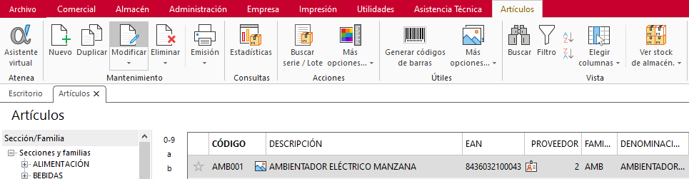 F2317 - ¿Cómo doto a el artículo el código CN8 para el Intrastat ...