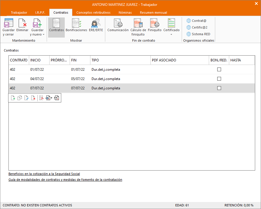 N736 - ¿Cómo configurar un trabajador que ha tenido varias altas y ...