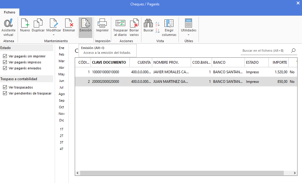 C1769 - ¿Se puede emitir un listado de pagarés impresos? – Software DELSOL
