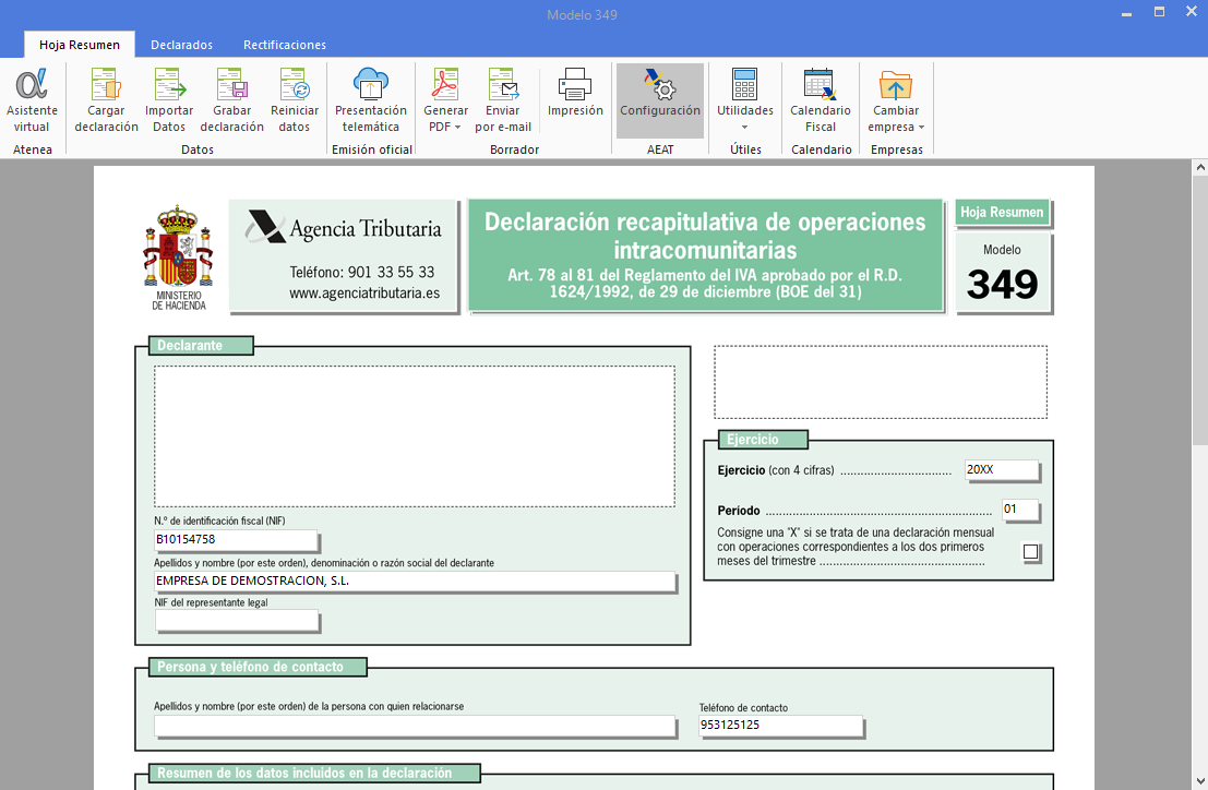 C2222 - Al presentar el Modelo 349 en la AEAT indica un error en código ...