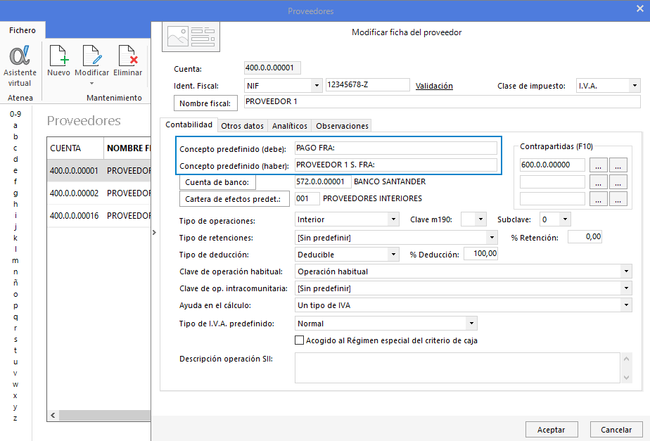C1442 - ¿Cómo asigno un concepto a un proveedor? – Software DELSOL