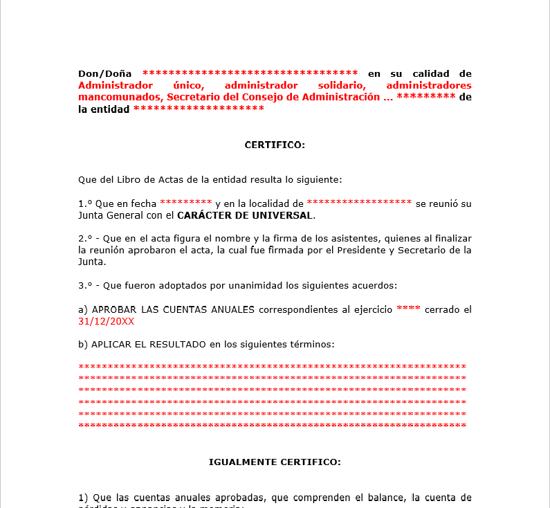 C331 Modelos De Certificaci n Aprobaci n Cuentas Anuales Software