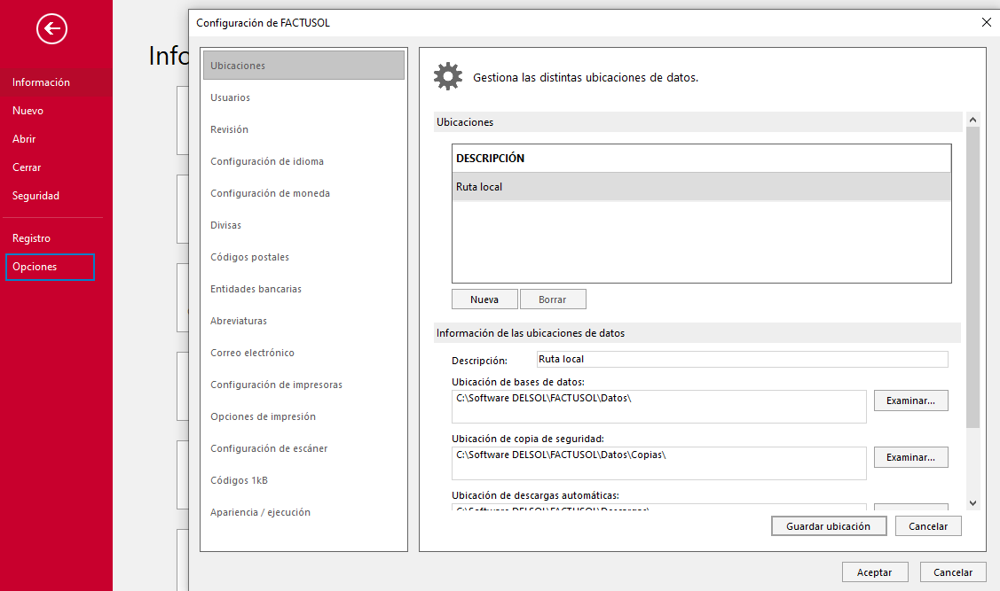 F1105 - ¿Cómo configurar la ubicación de la base de datos del programa ...