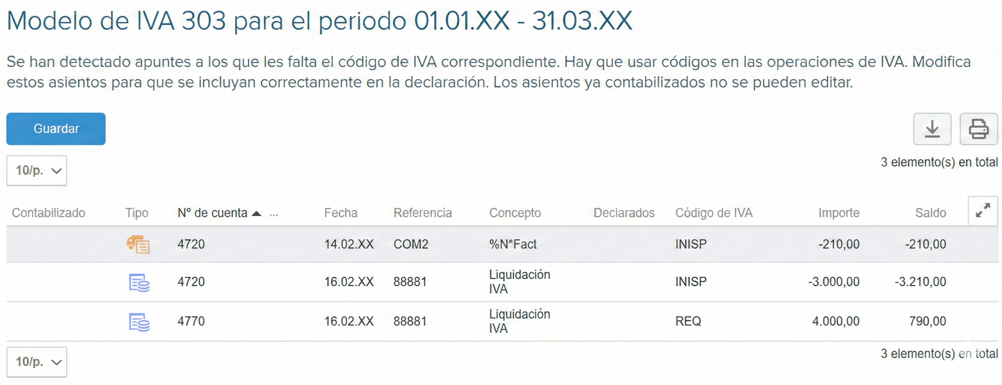 R324 - Modelo 303 | Mostrar apuntes manuales de IVA. Descuadre o ...